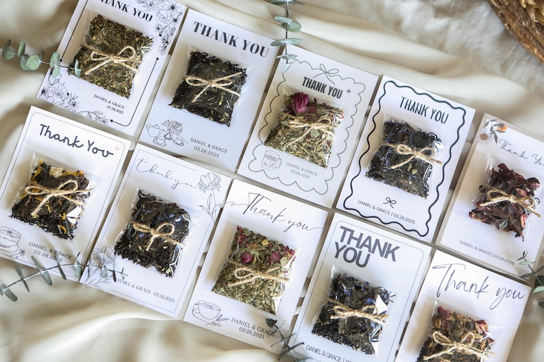 Organic Tea Wedding Favors | Personalized Thank You Gift - Etsy
