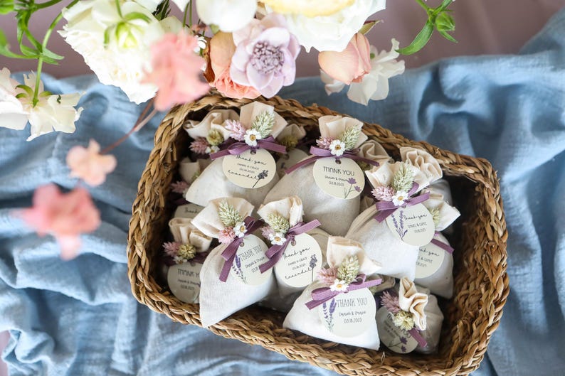 Lavender Sachet Wedding Favors | French Dried Lavender, Customizable ...