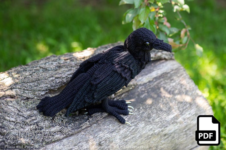 Standing Raven Crochet Pattern by Crafty Intentions Downloadable ...