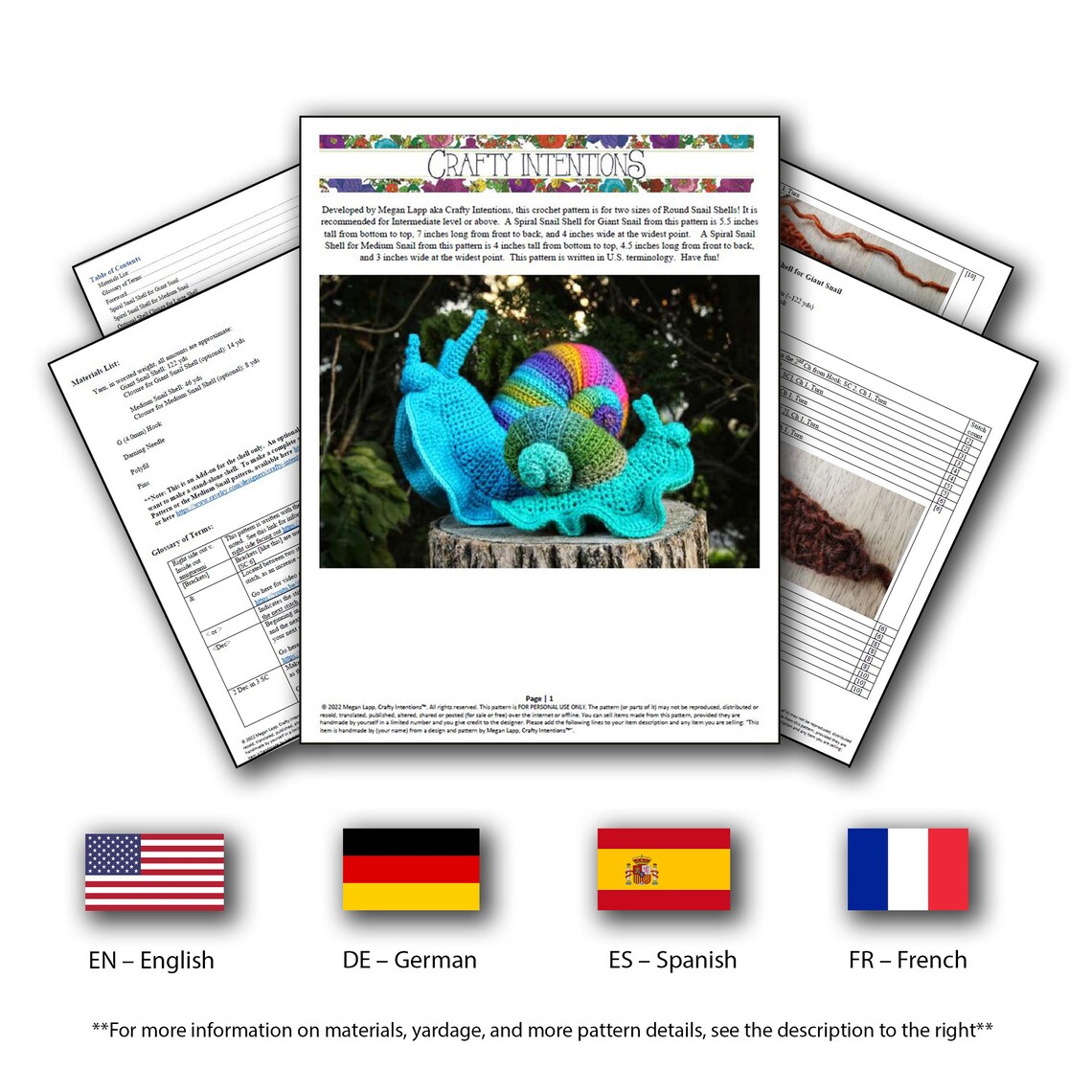 Add-on Round Snail Shell for Giant and Medium Snails Crochet - Etsy