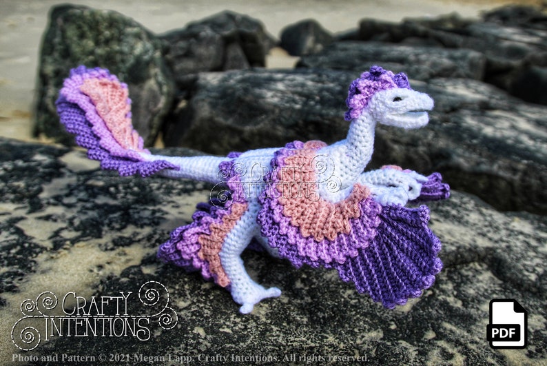 Microraptor Dinosaur Crochet Pattern by Crafty Intentions - Etsy