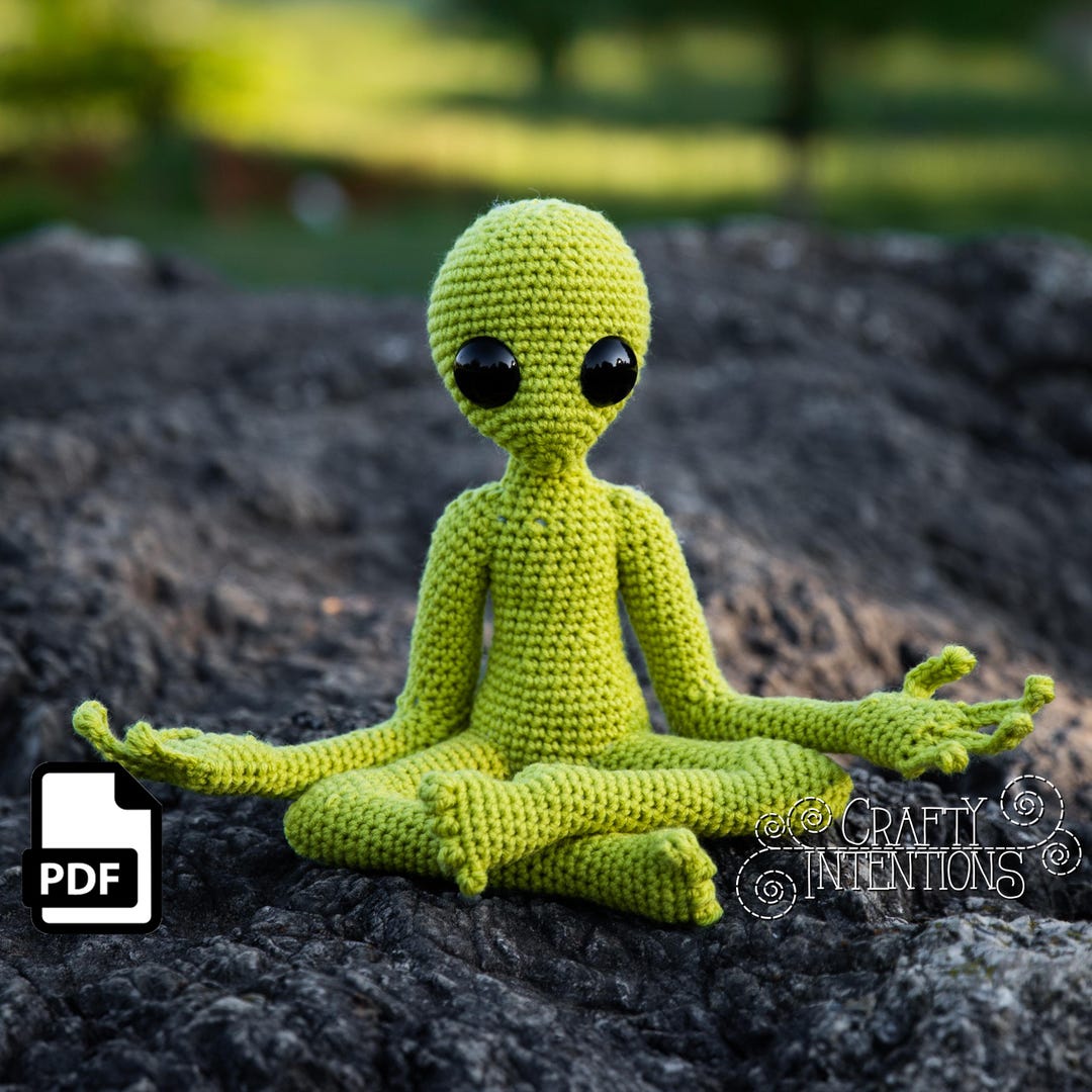 Medium Sitting Alien Crochet Pattern by Crafty Intentions Downloadable ...