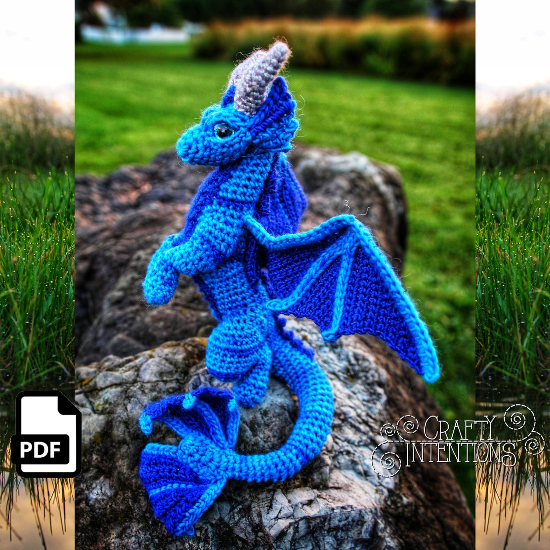 Elemental Water Dragon Crochet Amigurumi Digital PDF Pattern by Crafty ...