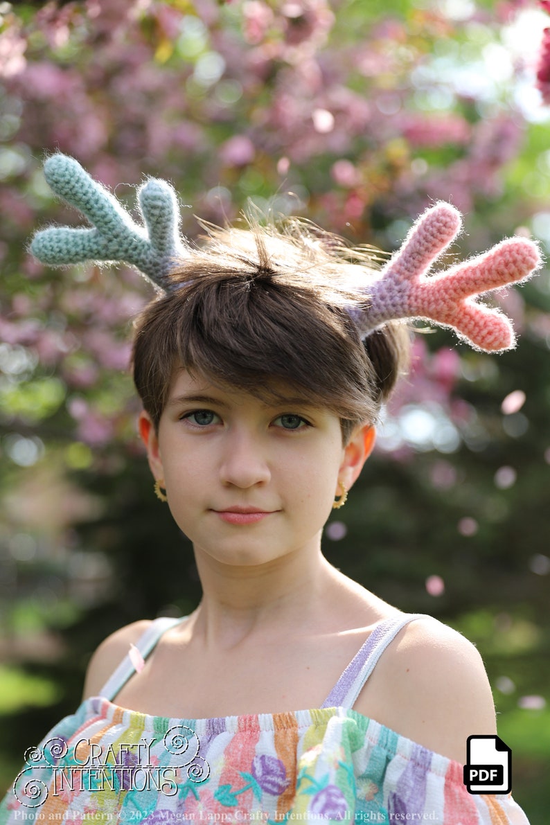 Wearable Antlers Set 4 Crochet Pattern by Crafty Intentions ...