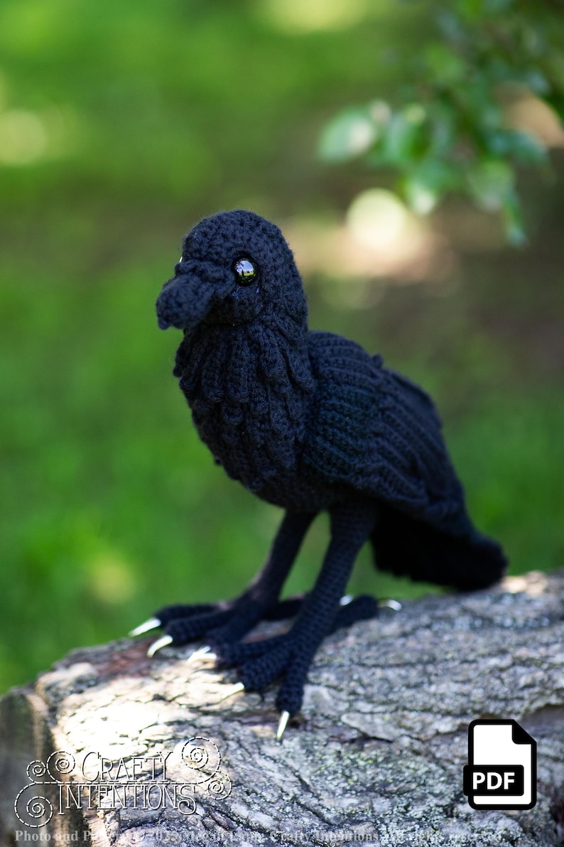 Standing Raven Crochet Pattern by Crafty Intentions Downloadable ...