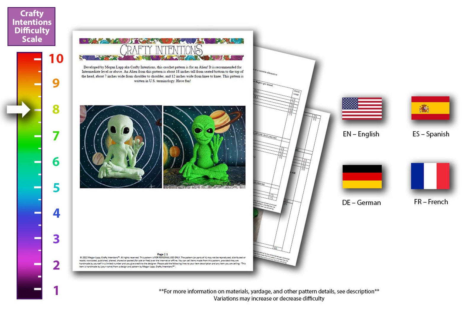 Alien Crochet Amigurumi Pattern DIGITAL Download PDF by Crafty ...