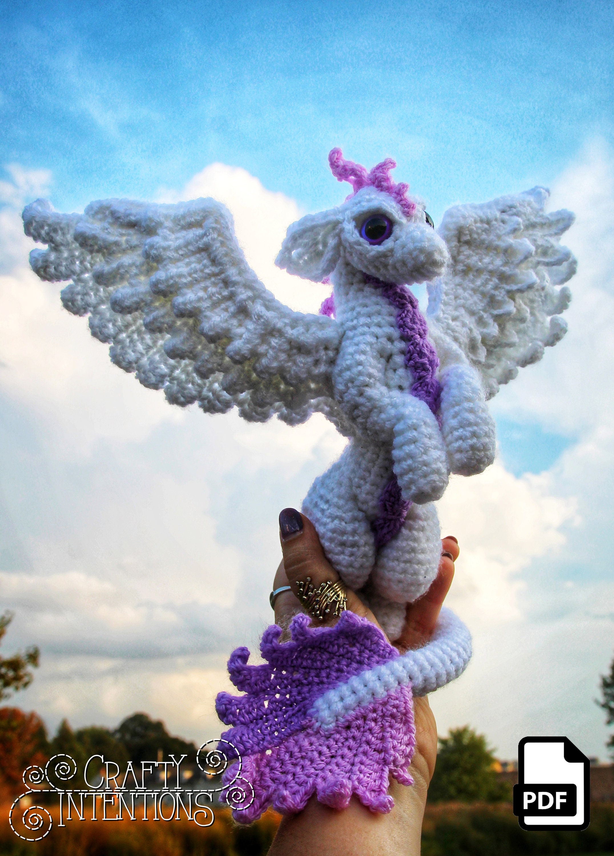 Elemental Air Dragon Crochet Amigurumi Digital PDF Pattern by - Etsy
