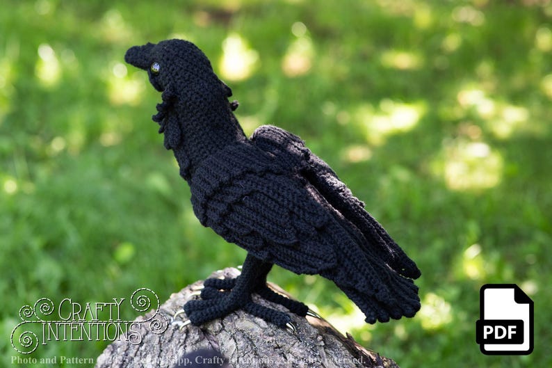 Standing Raven Crochet Pattern by Crafty Intentions Downloadable ...
