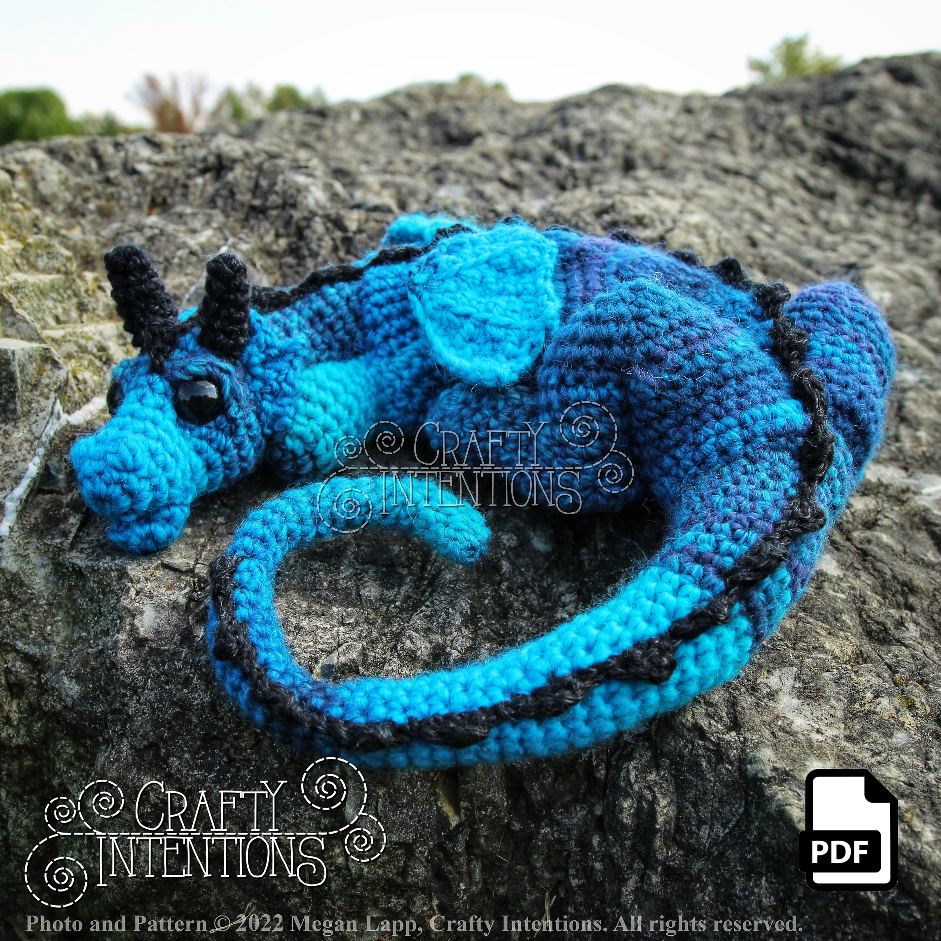 Curvy Sleeping Dragon Crochet Amigurumi Pattern DIGITAL PDF by - Etsy