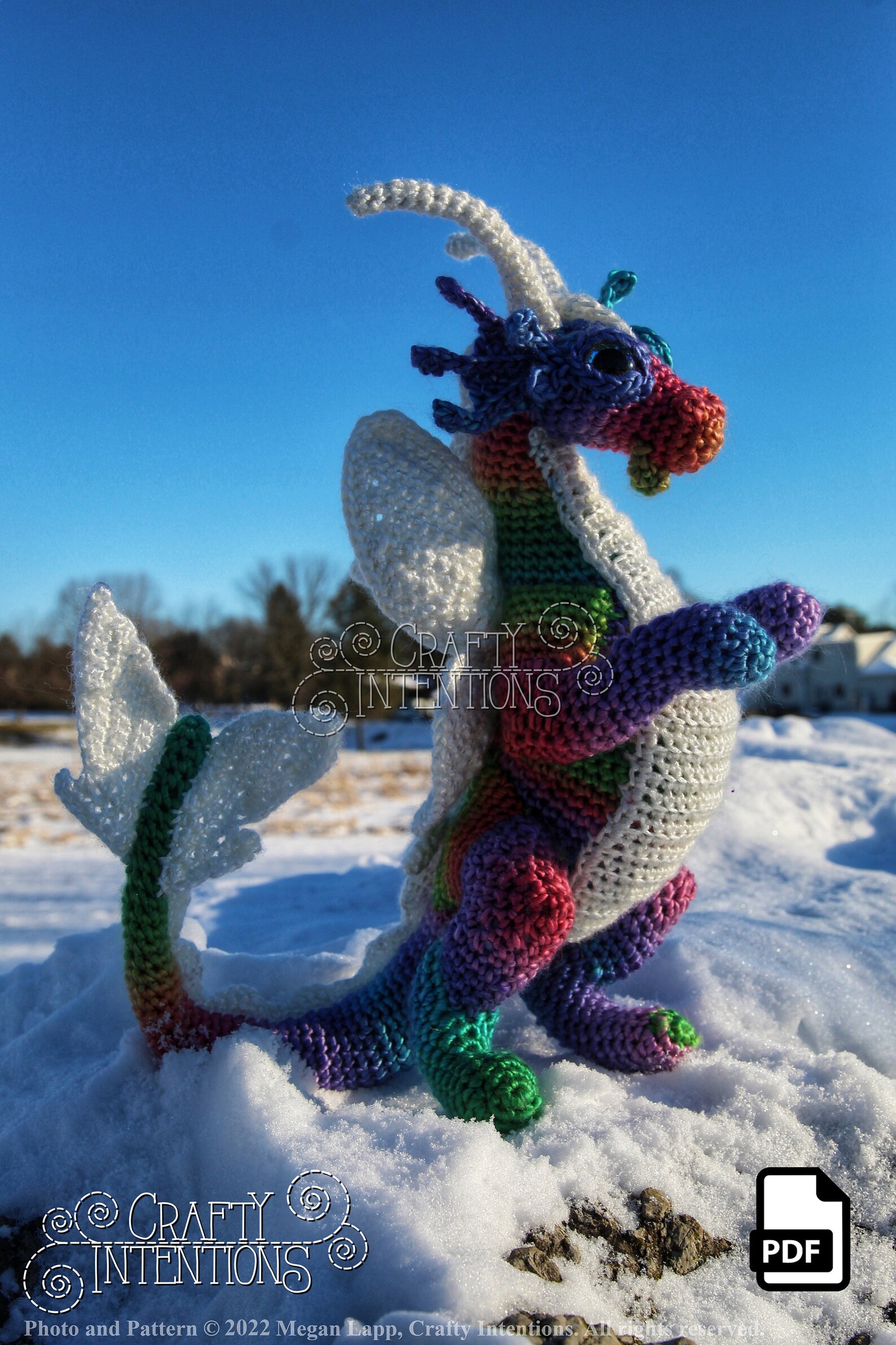 Curvy Flying Dragon Crochet Amigurumi Pattern DIGITAL PDF by Crafty ...