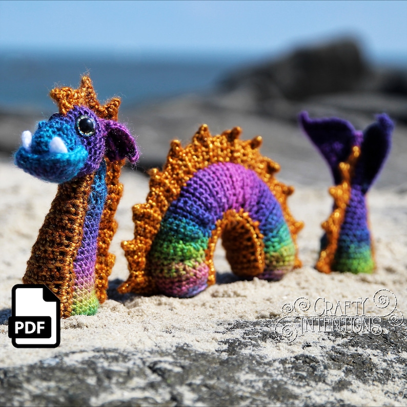 Small Submerged Sea Serpent Crochet Pattern by Crafty - Etsy