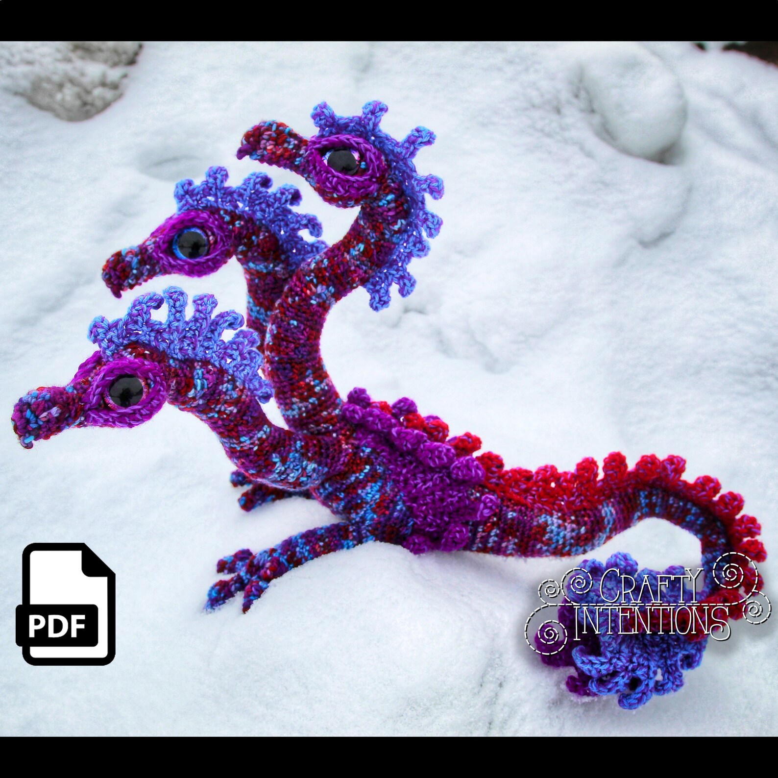 Hydra Three Headed Dragon Crochet Amigurumi Pattern DIGITAL PDF by ...