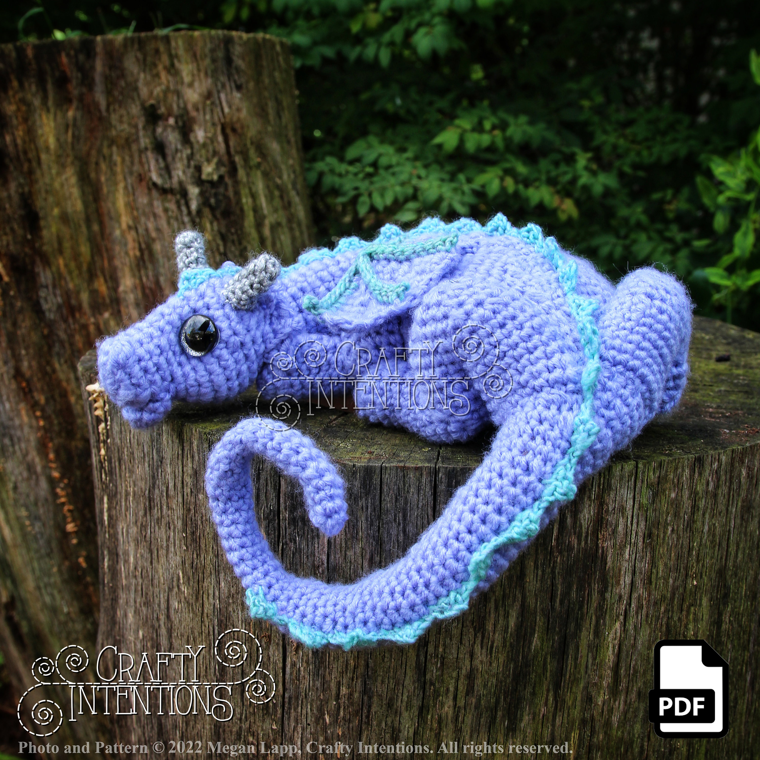 Curvy Sleeping Dragon Crochet Amigurumi Pattern DIGITAL PDF by - Etsy