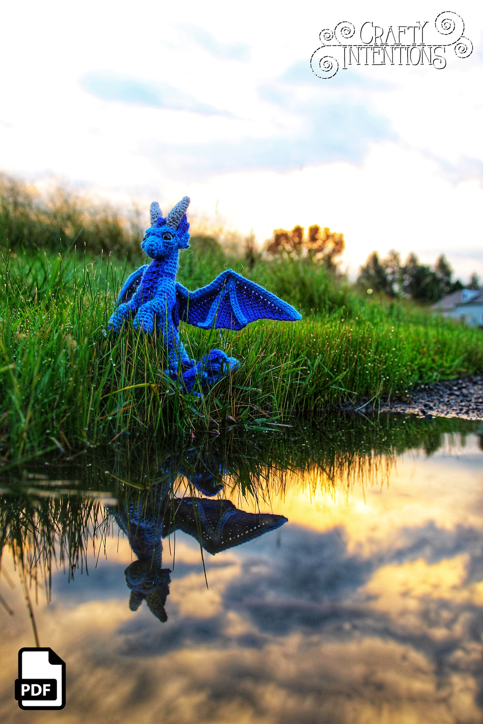 Elemental Water Dragon Crochet Amigurumi Digital PDF Pattern - Etsy