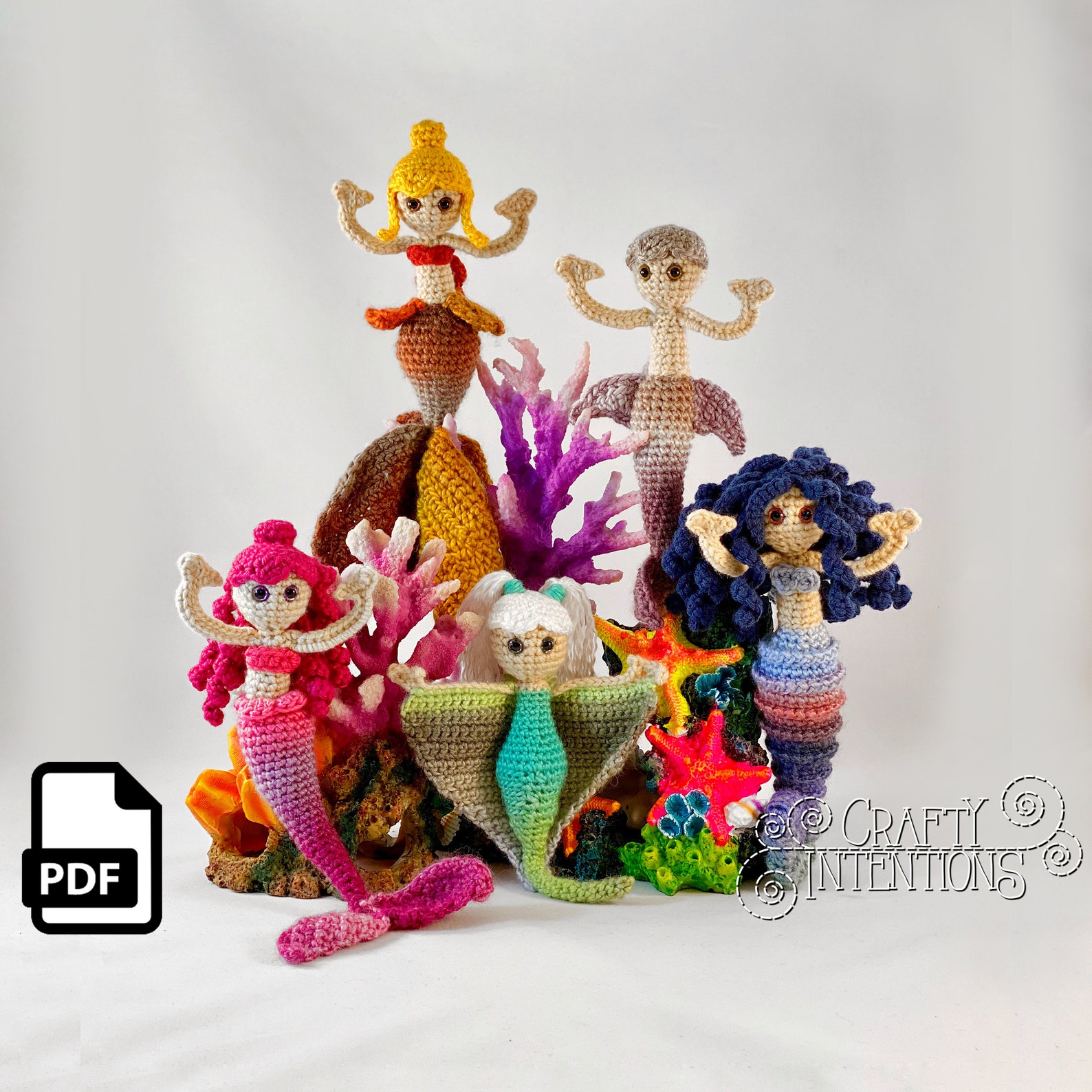 5 Little Mermaids: Goldfish, Shark, Manta Ray, Seahorse, Traditional ...
