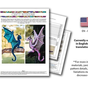 Small Wyvern Crochet Pattern by Crafty Intentions Downloadable DIGITAL ...