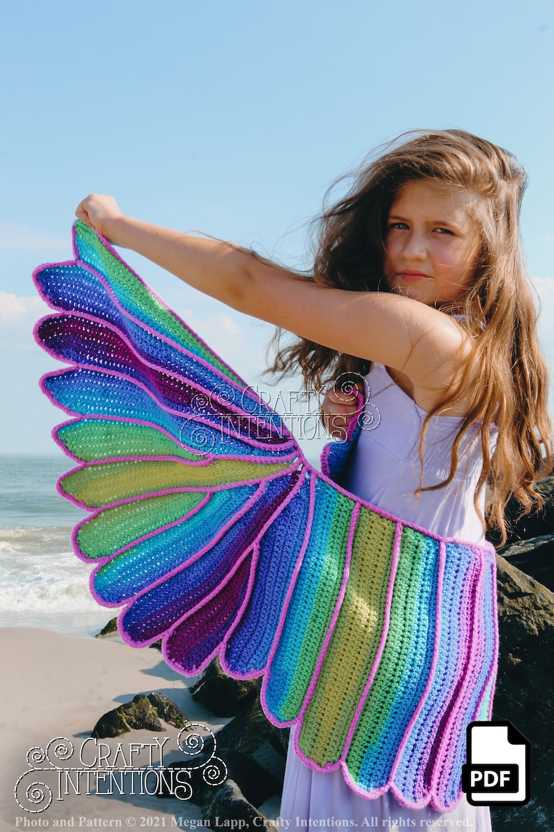Child Feather Wing Crochet Cape Shawl Pattern by Crafty - Etsy