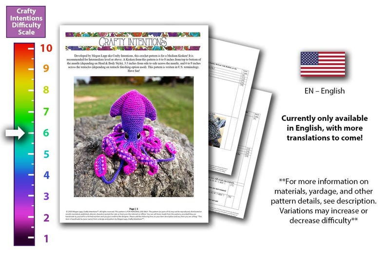 Medium Krakens Set 2 No Sew Crochet Pattern by Crafty Intentions ...