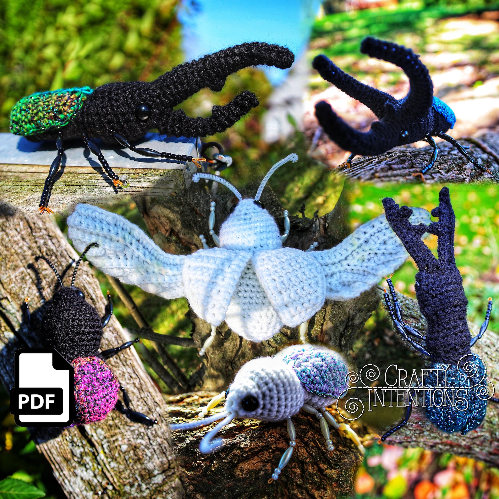Five Beetles Crochet Amigurumi Pattern DIGITAL PDF by Crafty Intentions ...