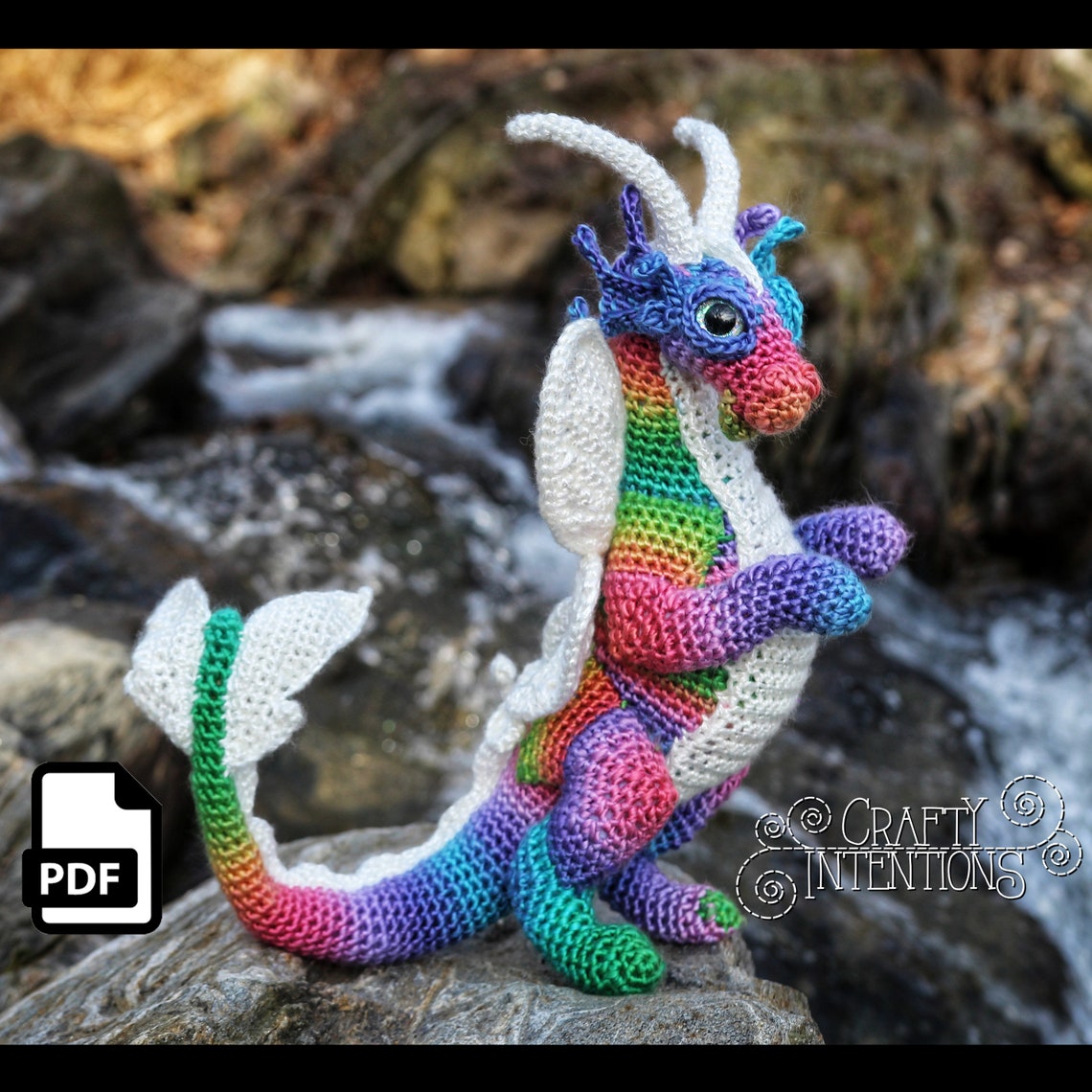 Curvy Flying Dragon Crochet Amigurumi Pattern DIGITAL PDF by - Etsy