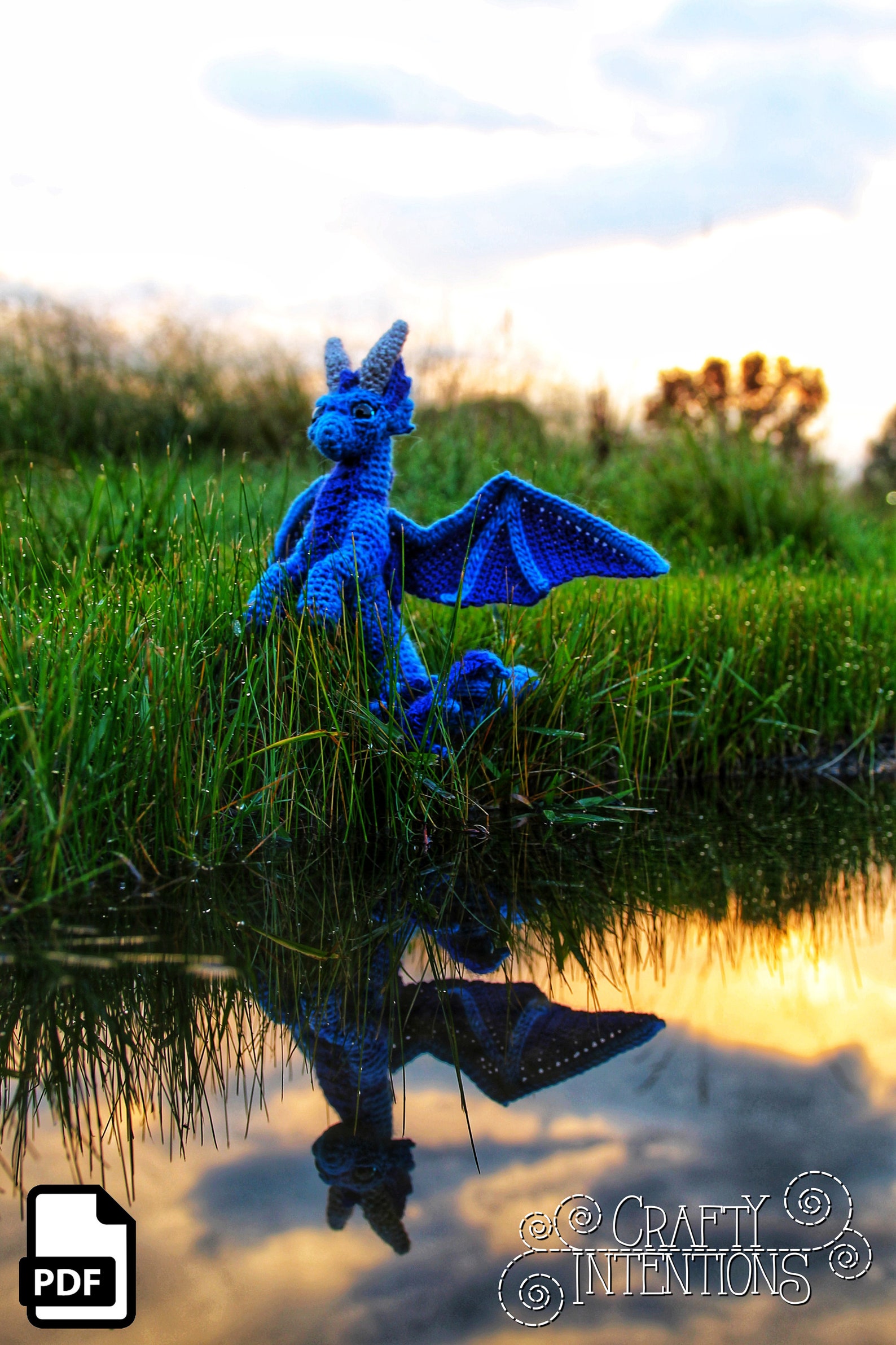 Elemental Water Dragon Crochet Amigurumi Digital PDF Pattern - Etsy