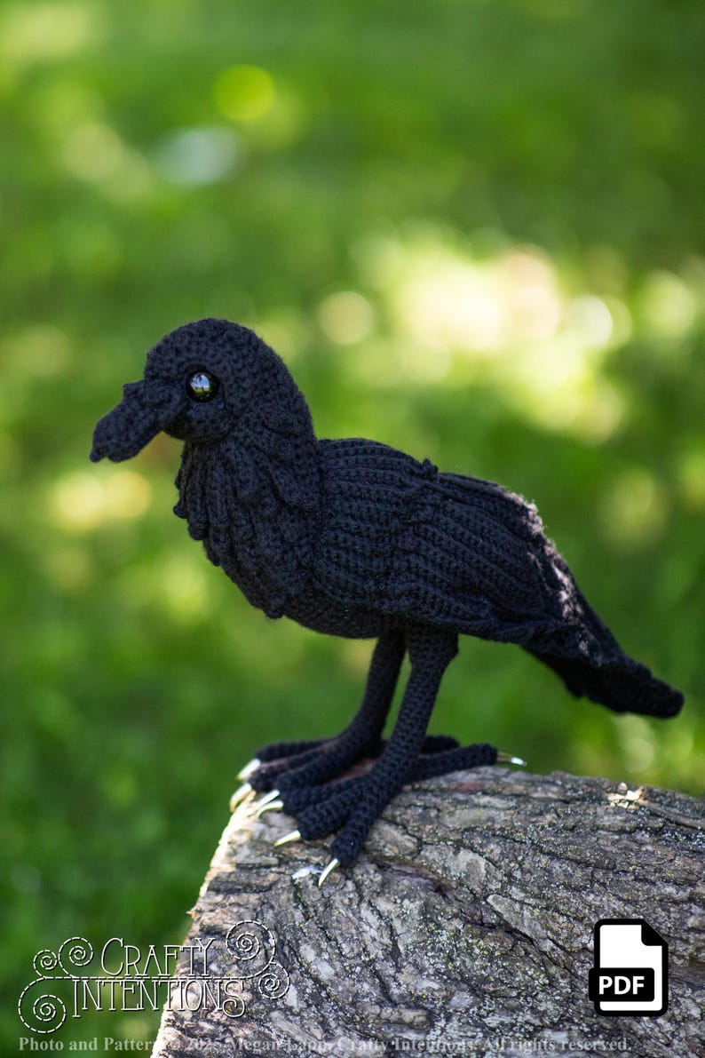 Standing Raven Crochet Pattern by Crafty Intentions Downloadable ...