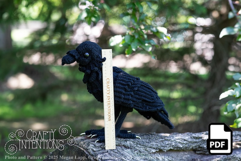 Standing Raven Crochet Pattern by Crafty Intentions Downloadable ...