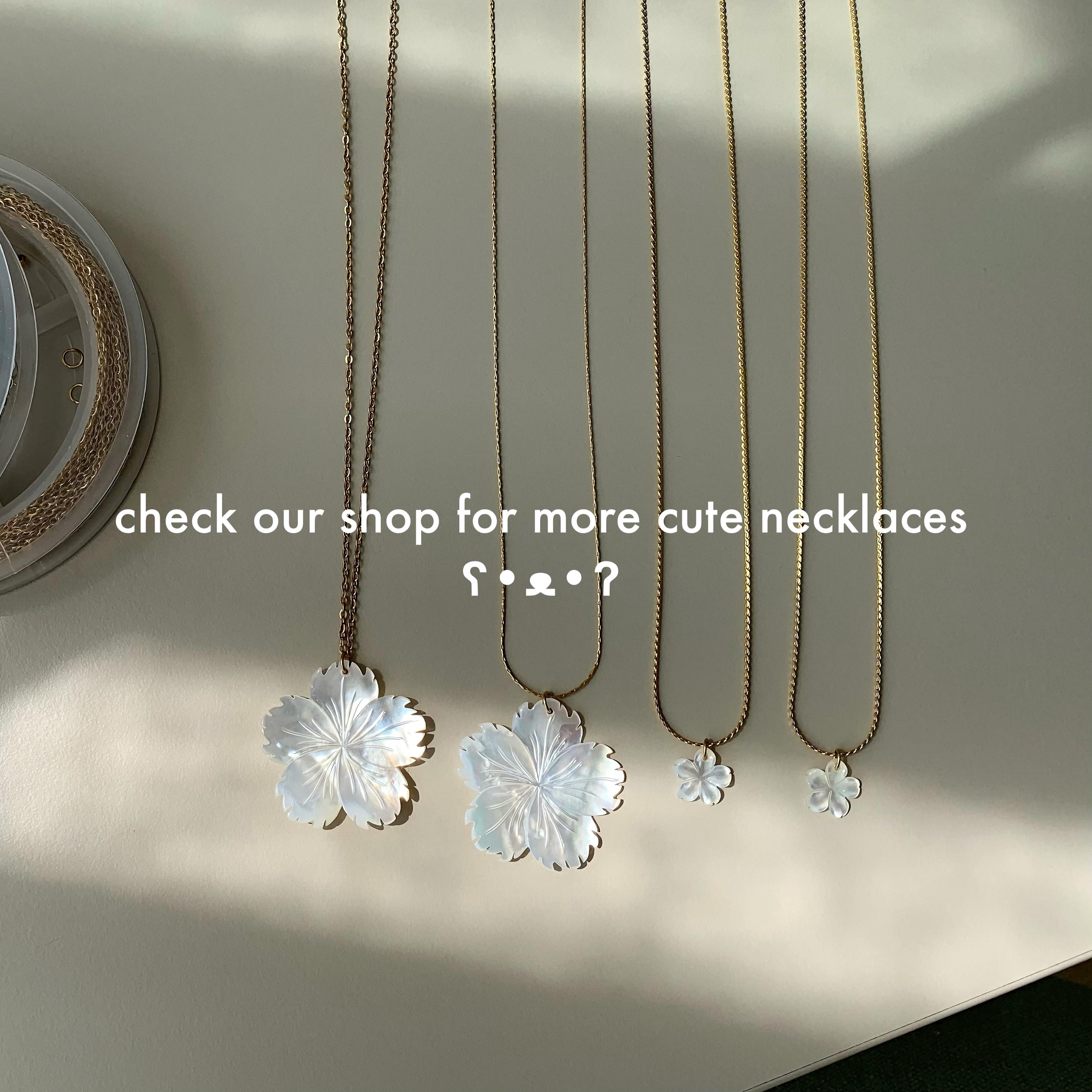 White Shell Flower Necklace, Carved Seashell Flower Pendant ...
