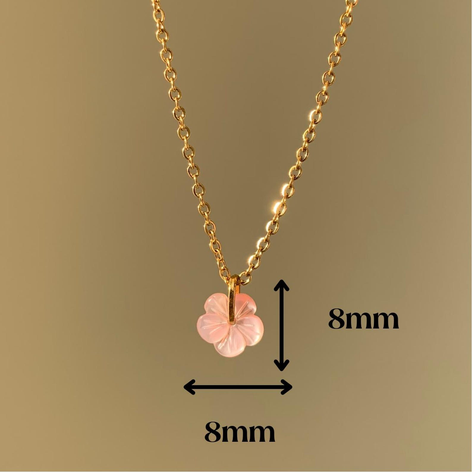 Pink Sakura Necklace, Tiny Cherry Blossom Shell Flower Necklace ...