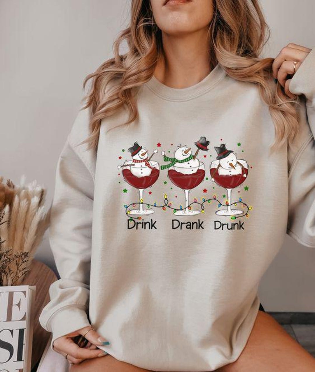 Merry Christmas Sweater, Reindeer and Santa Walking Shirts, Cute ...