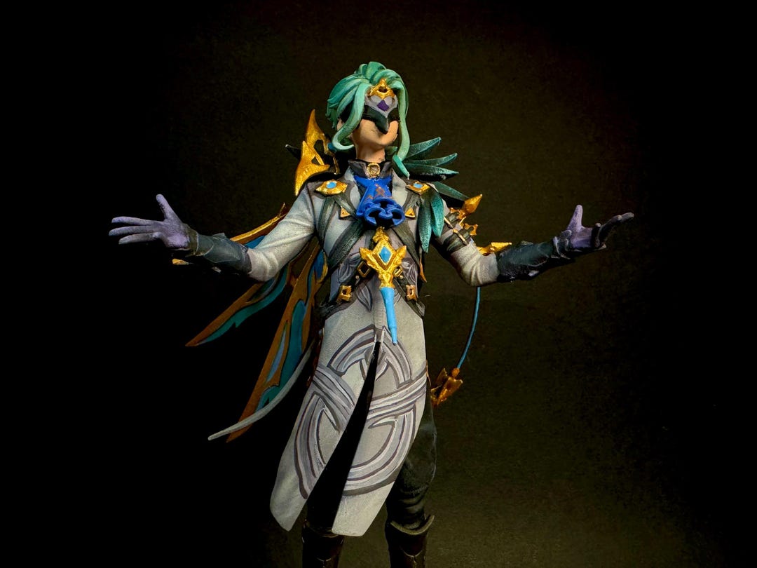 Hand-painted Dottore Resin Figure: Genshin Impact Fan Art Collectible ...