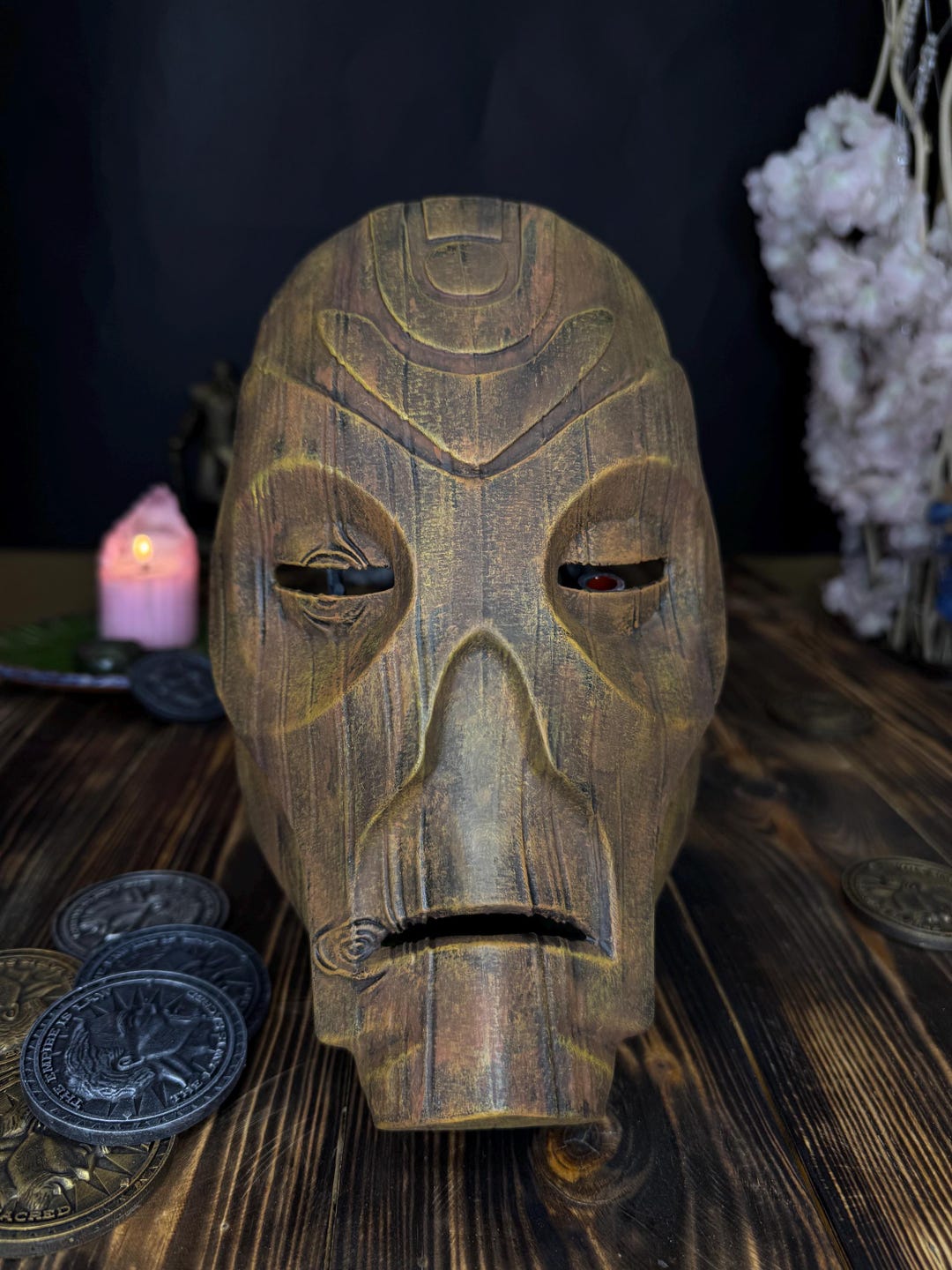 Wooden Dragon Priest Mask – Skyrim Collectible | Elder Scrolls Cosplay ...