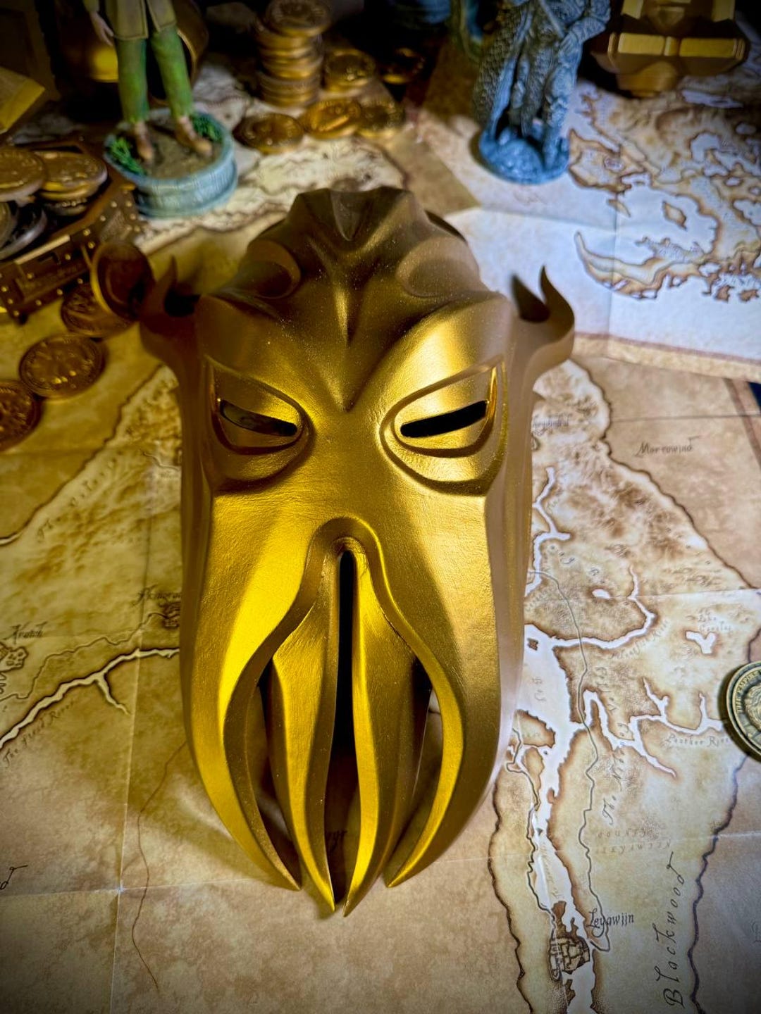 Skyrim Miraak Mask | Dragon Priest Cosplay Helmet | Elder Scrolls Resin ...