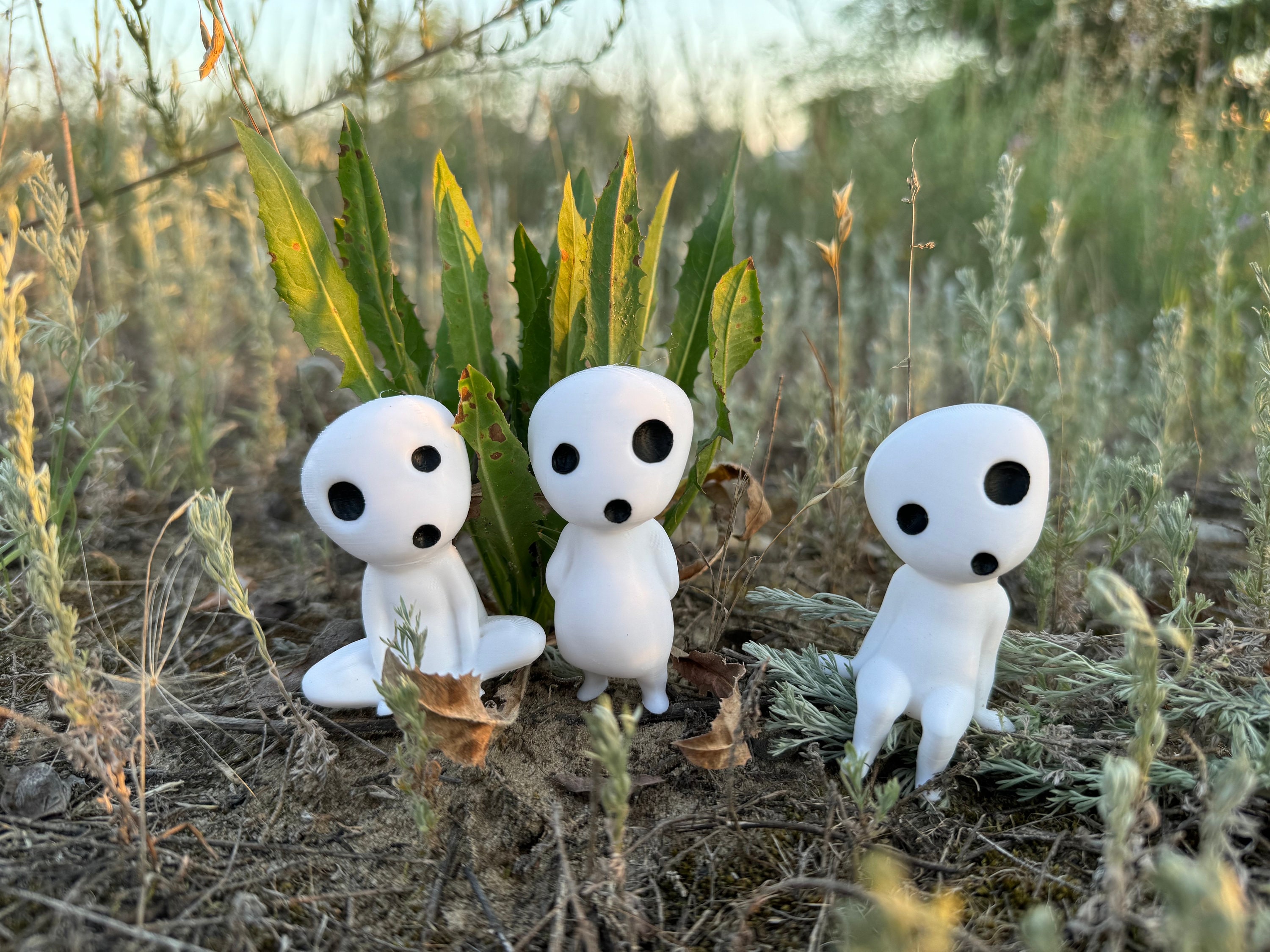 Kodama From Princess Mononoke, the Tree Spirits. Kodama Set, Anime ...