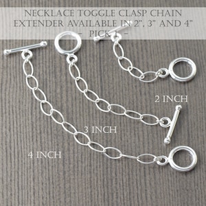 Sterling Silver Toggle Clasp Extender Necklace Extension 2 Inch, 3 Inch ...