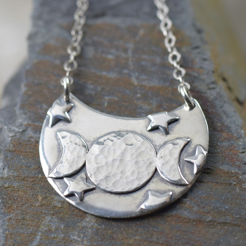 Triple Moon Necklace - Etsy UK