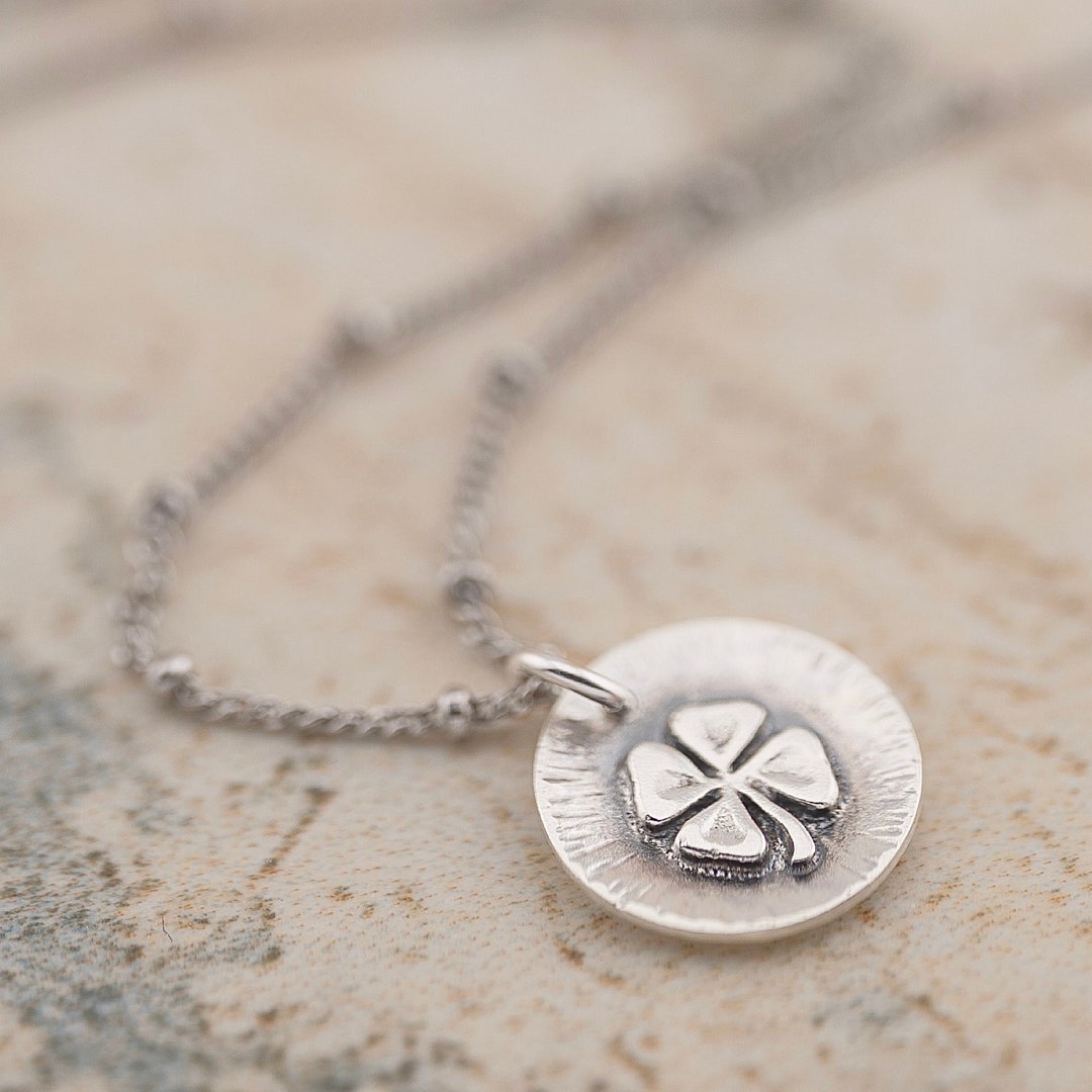 Four Leaf Clover Lucky Charm Necklace, Good Luck Necklace, Celtic ...