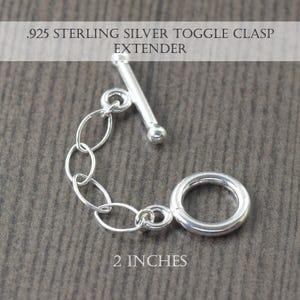 Sterling Silver Toggle Clasp Extender Necklace Extension 2, 3, 4, OR 5 ...