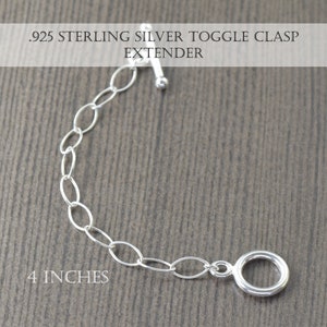 Sterling Silver Toggle Clasp Extender Necklace Extension 2 Inch, 3 Inch ...
