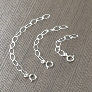 Sterling Silver Necklace or Bracelet Chain Extend 2-4 Inch Adjustable ...