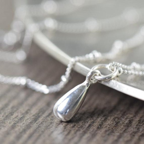 Silver Teardrop - Etsy