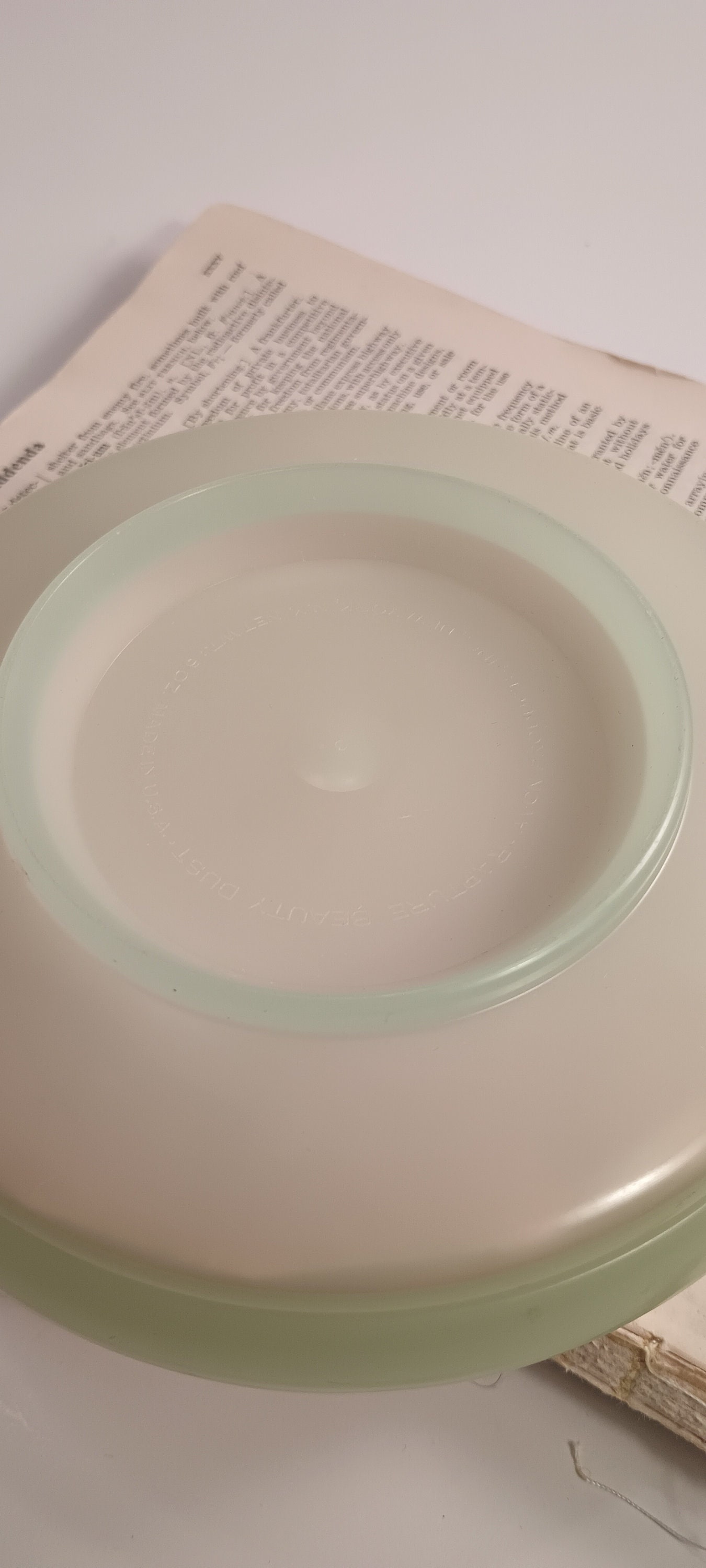 Vintage Avon Dusting Powder Container Translucent Light Green Rapture ...