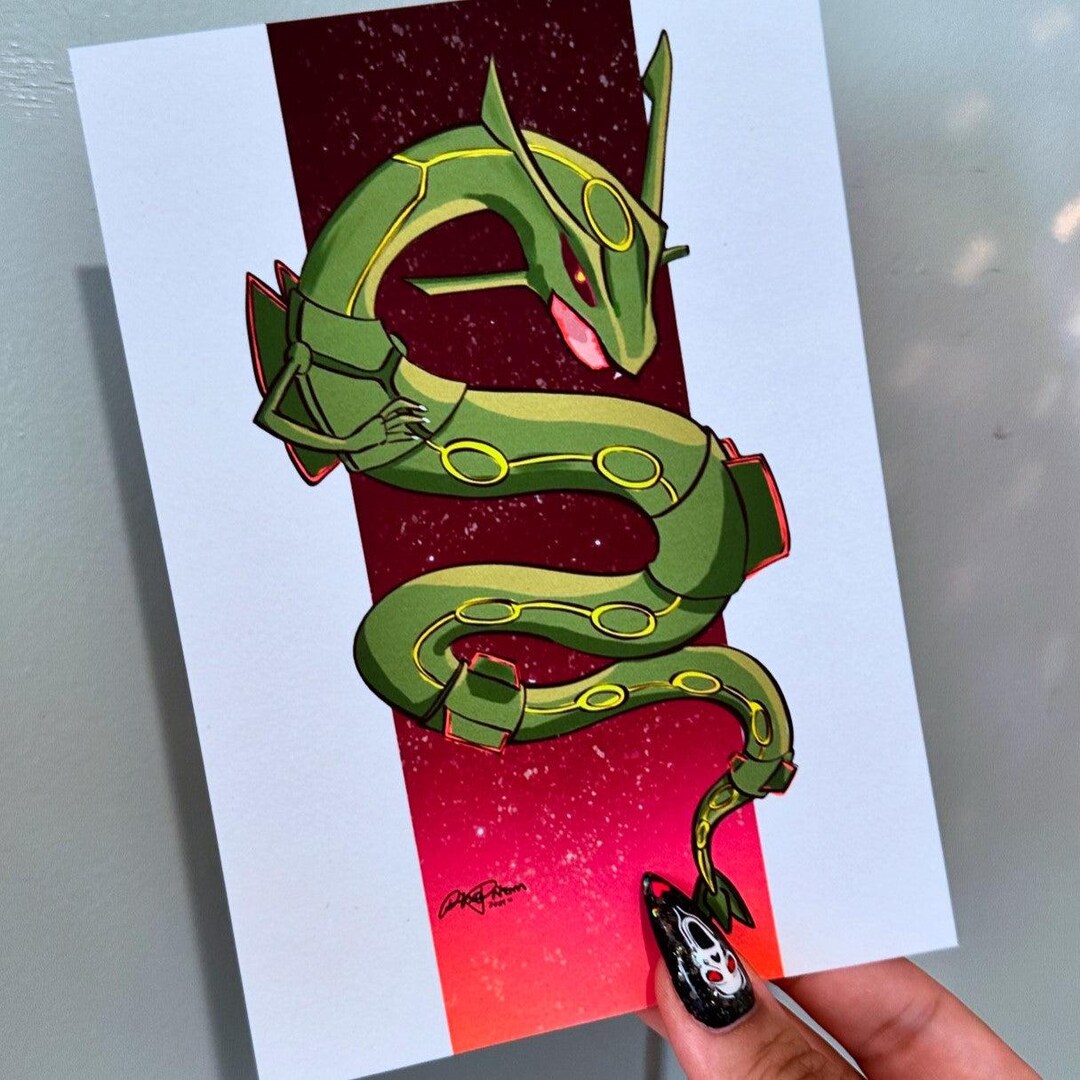 Rayquaza Original Pokemon Art Print - Etsy