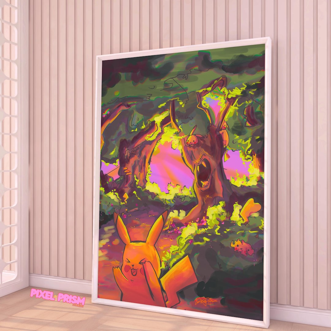 Peek-a-chu Pokemon Original Art Print - Etsy