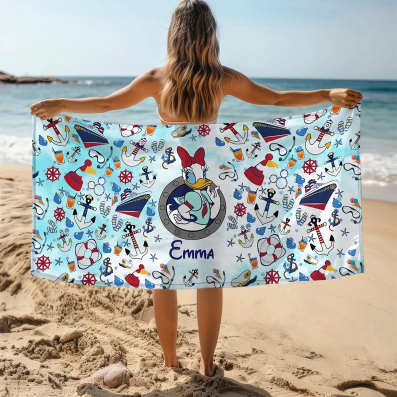 Custom Disney Cruise Line Beach Towel, Mickey Cruise, Disney Bath Pool ...