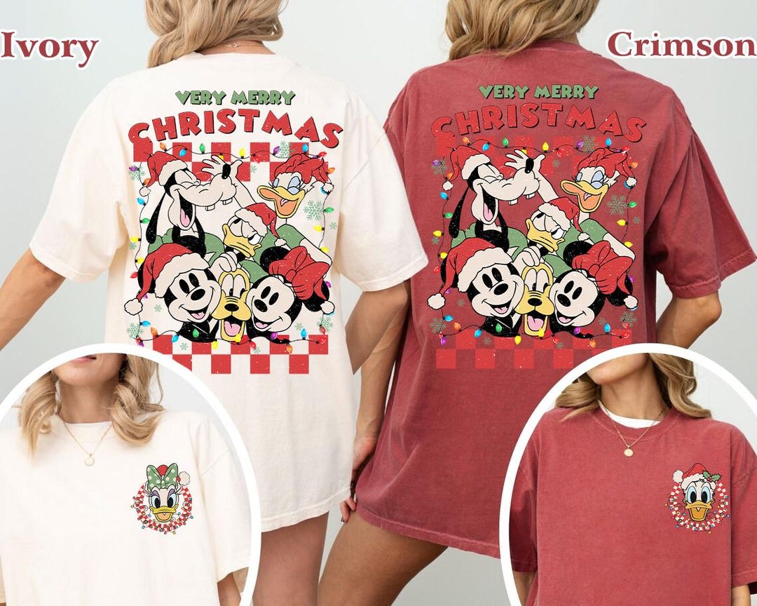 Retro Disney Checkered Mickey Very Merry Christmas Shirt, Donald Daisy ...