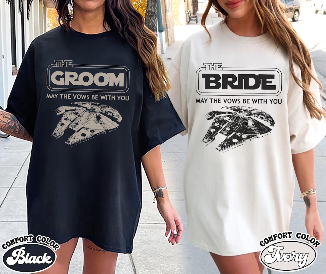 Bride and Groom Star Wars Wedding Shirts, May the Vows Be With You ...