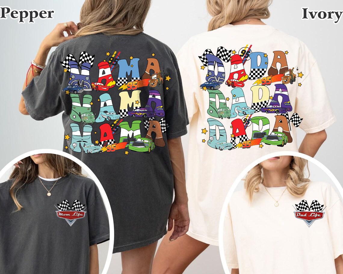 Disney Cars Movie Dada Mama Shirt, Dad Life Shirt, Mom Life Shirt ...