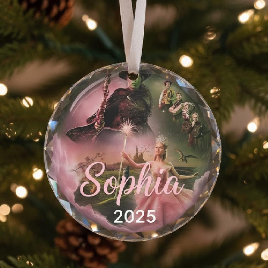 Wicked Inspired Ornament, Elphaba and Glinda Glass Keepsake, Broadway ...