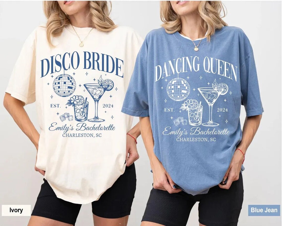 Personalized Disco Bachelorette Shirts, Disco Bride Shirt, Dancing Queen Bachelorette Shirt ...
